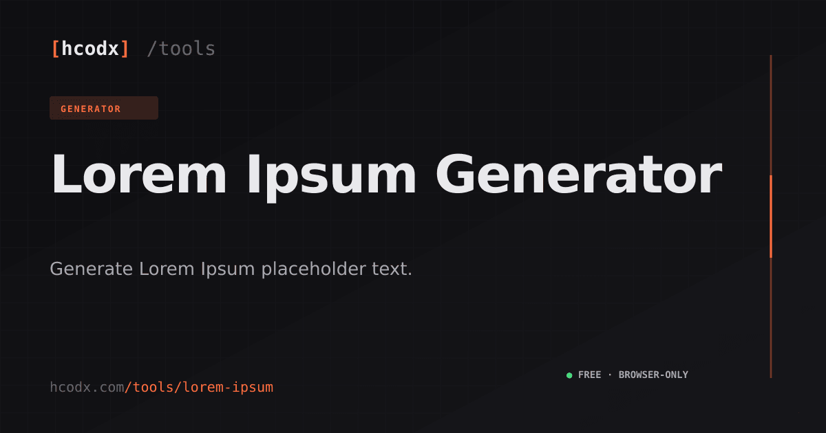 Lorem Ipsum Generator — Free Placeholder Text | HCODX